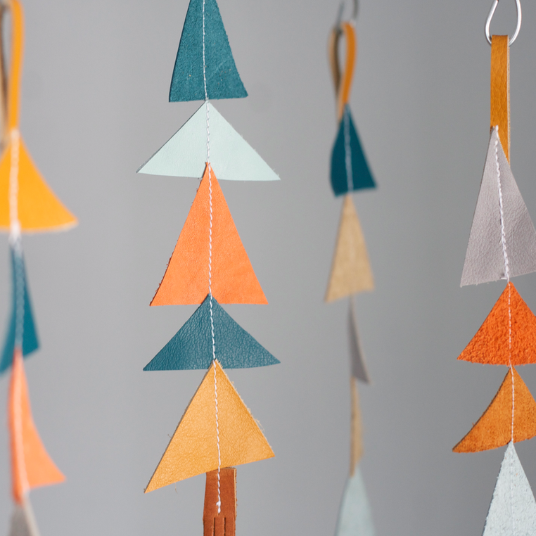 Image of Customization for a leather triangle mobile