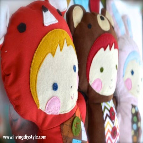 Animal Plushie Doll Sewing Pattern / livingdiystyle