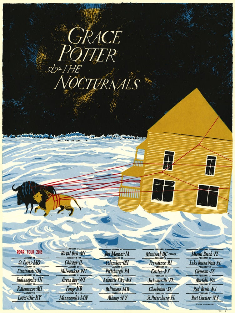 Grace Potter And The Nocturnals Roar Tour 2013 • Limited Edition Official Poster 18 X 24