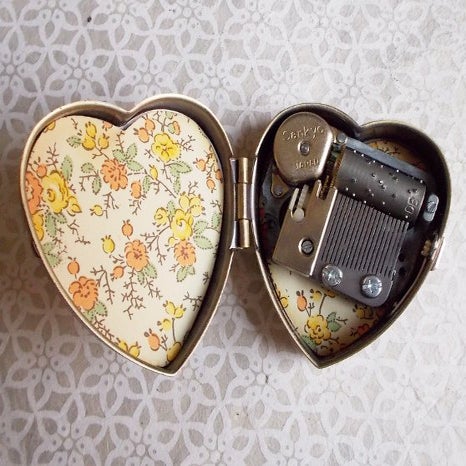 Tiny Music Box Locket (Sepia) - choose your tune / My Secret Music Box