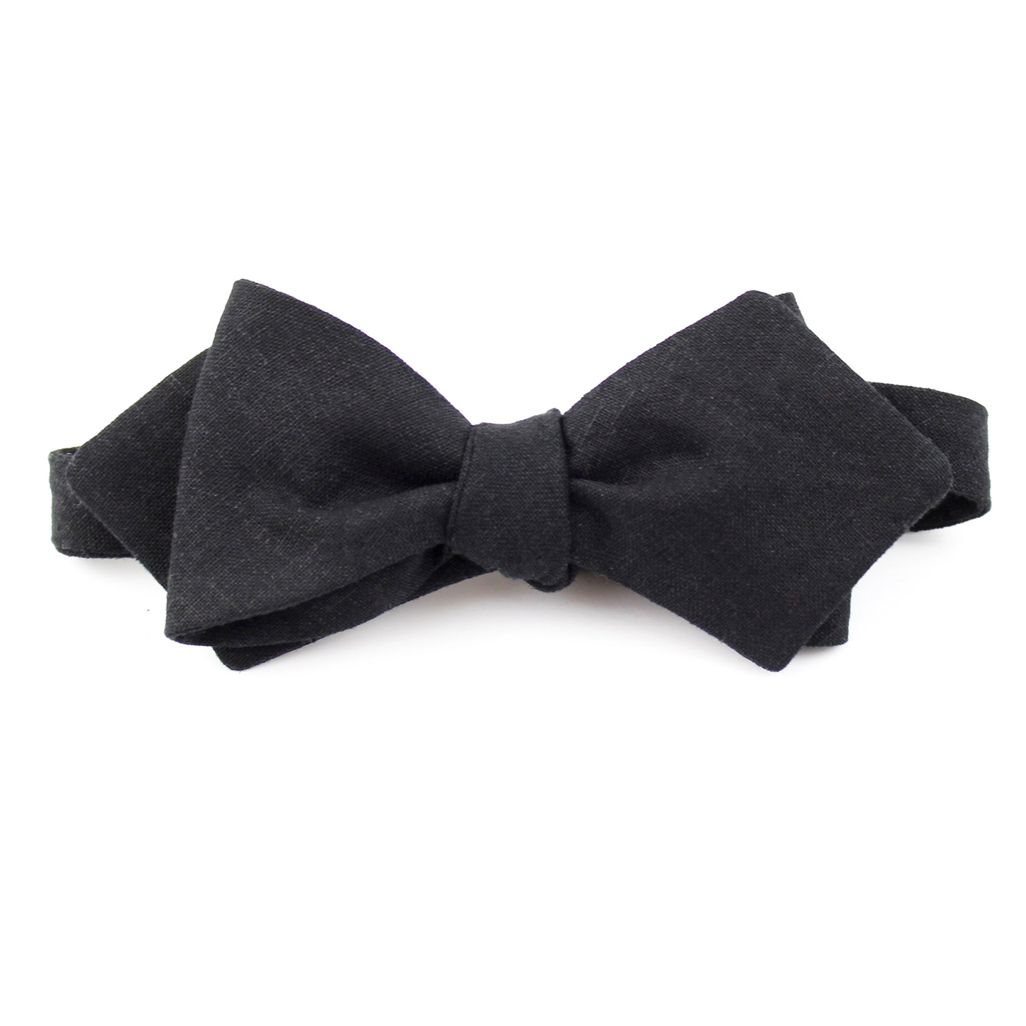 Black Linen Pointed Bow Tie | Fox & Brie